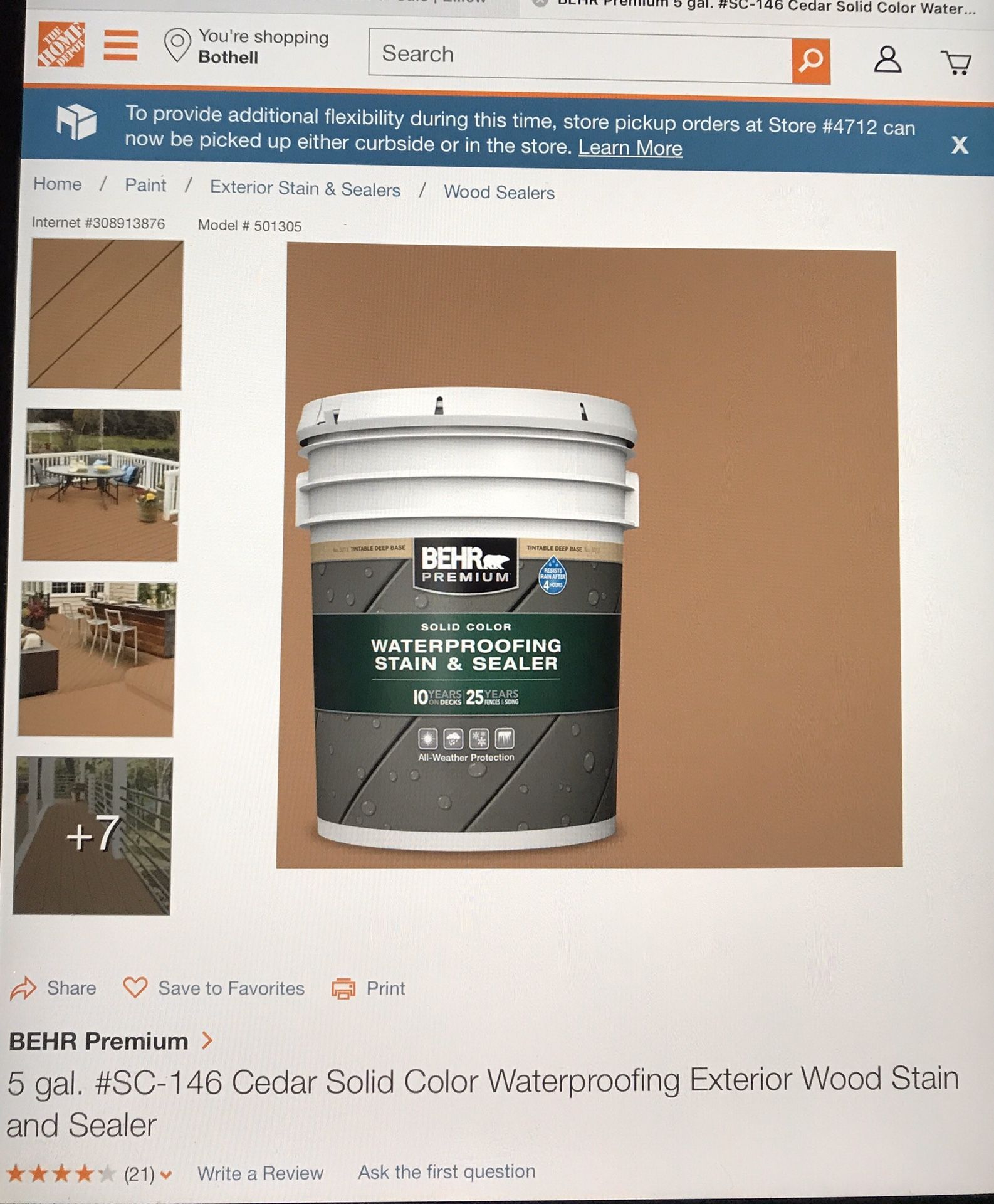 BEHR Premium Cedar Solid-Color Exterior Stain for Sale in Kirkland, WA ...