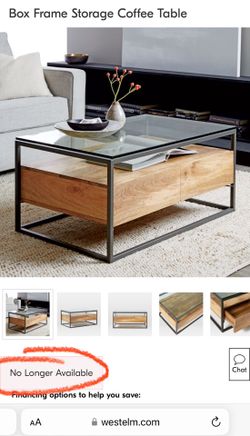 West Elm Box Frame Storage Coffee Table for Sale in Gardena CA OfferUp