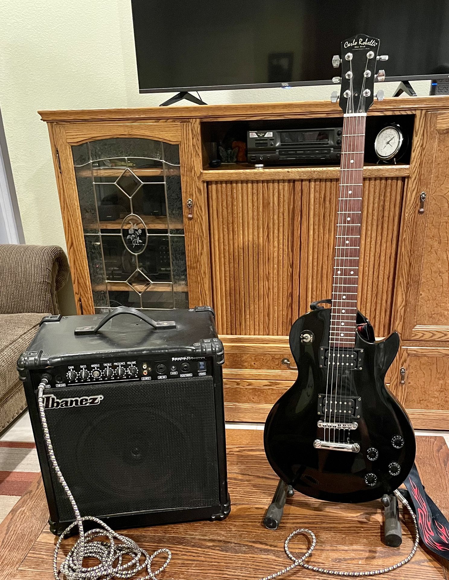 Vintage Carlo Robelli Electric Guitar New York w/ Ibanez Amp for Sale ...