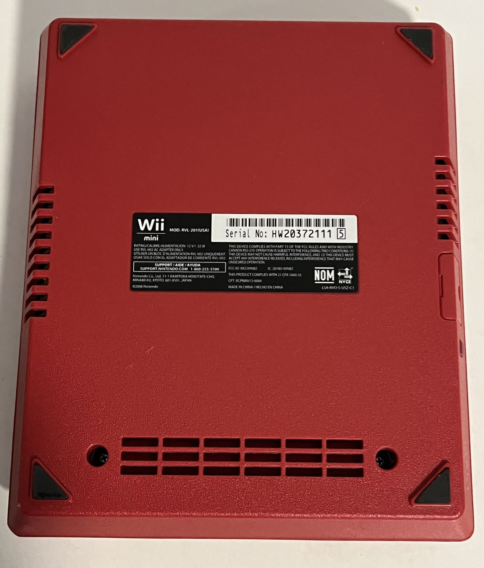 Nintendo Wii Mini 8GB Red Console (RVL-201) Console Only Tested Working ...