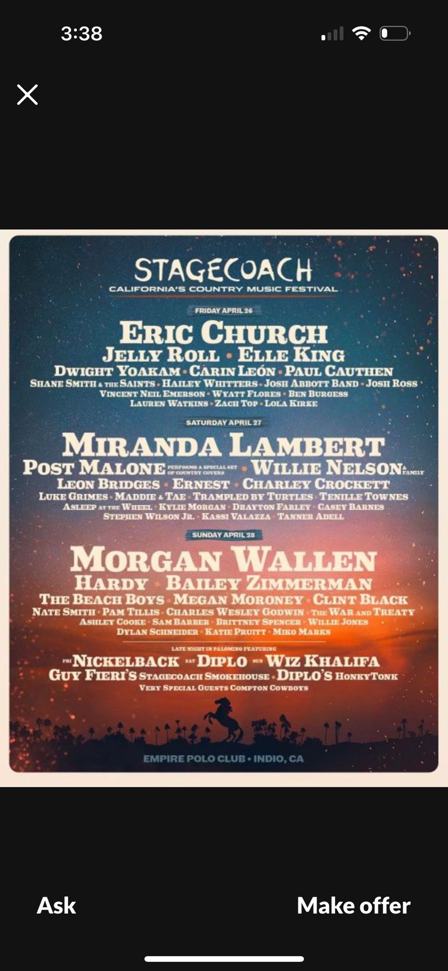 Stagecoach Car Camping Pass for Sale in Bloomington, CA - OfferUp