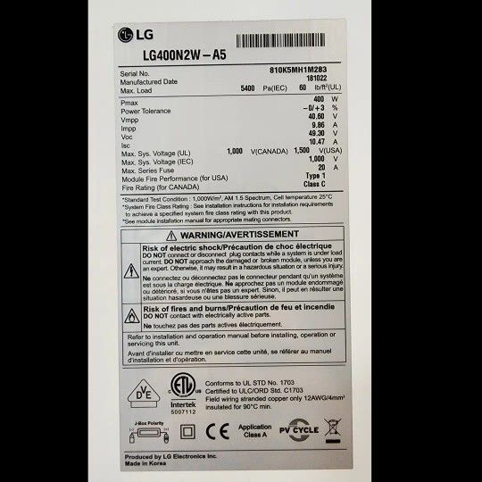 8 - LG NeON 2 LG400N2W-A5 400W 72-Cell Solar Panel for Sale in Whittier ...