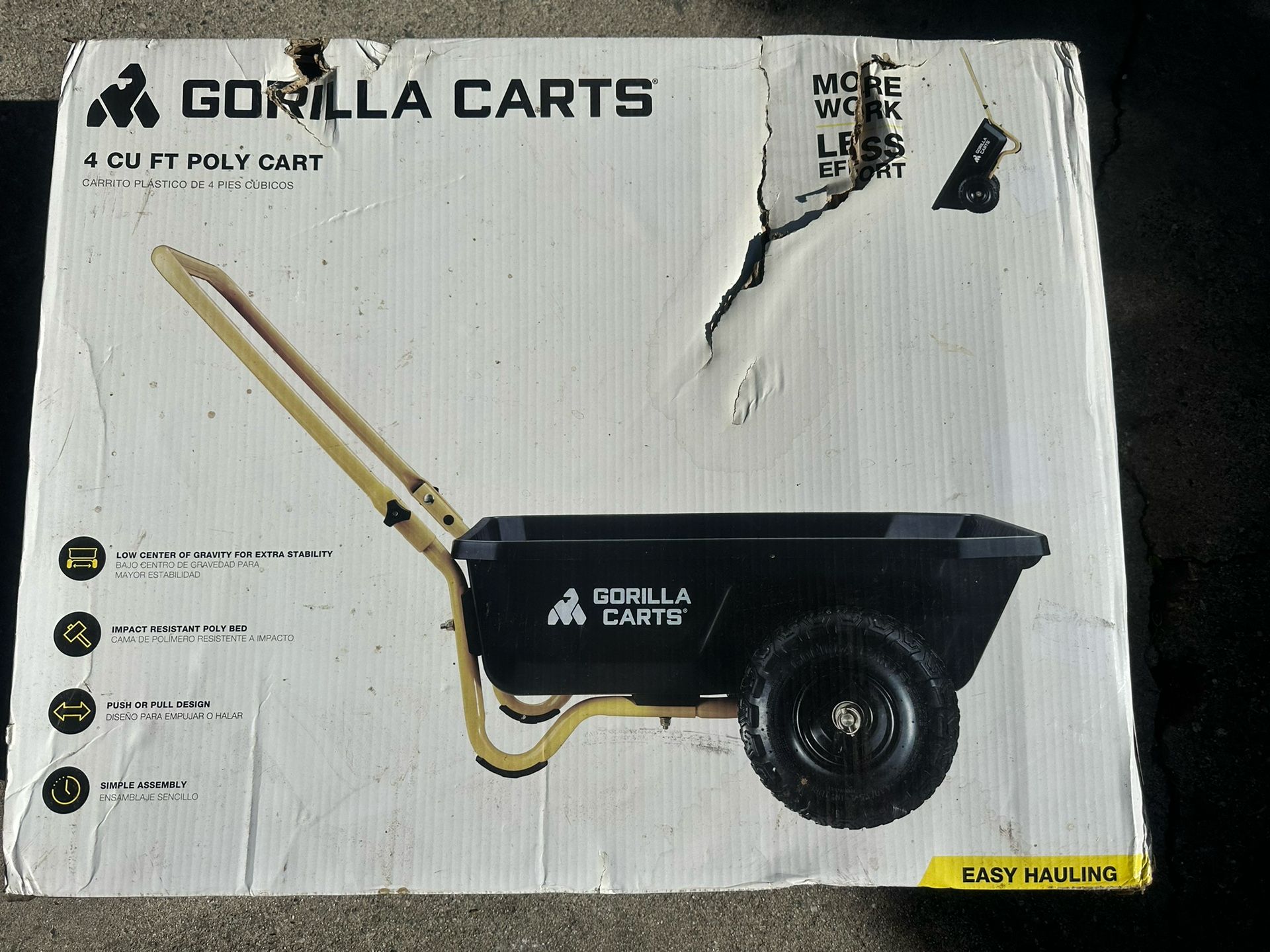 Gorilla Cart Poly Cart 4 Cu Wheel Barrow for Sale in Los Angeles, CA ...