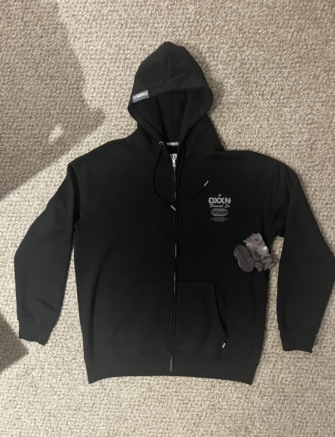 Dixxon Flannel Company Graphic Logo Mens Black Zip Up Hoodie