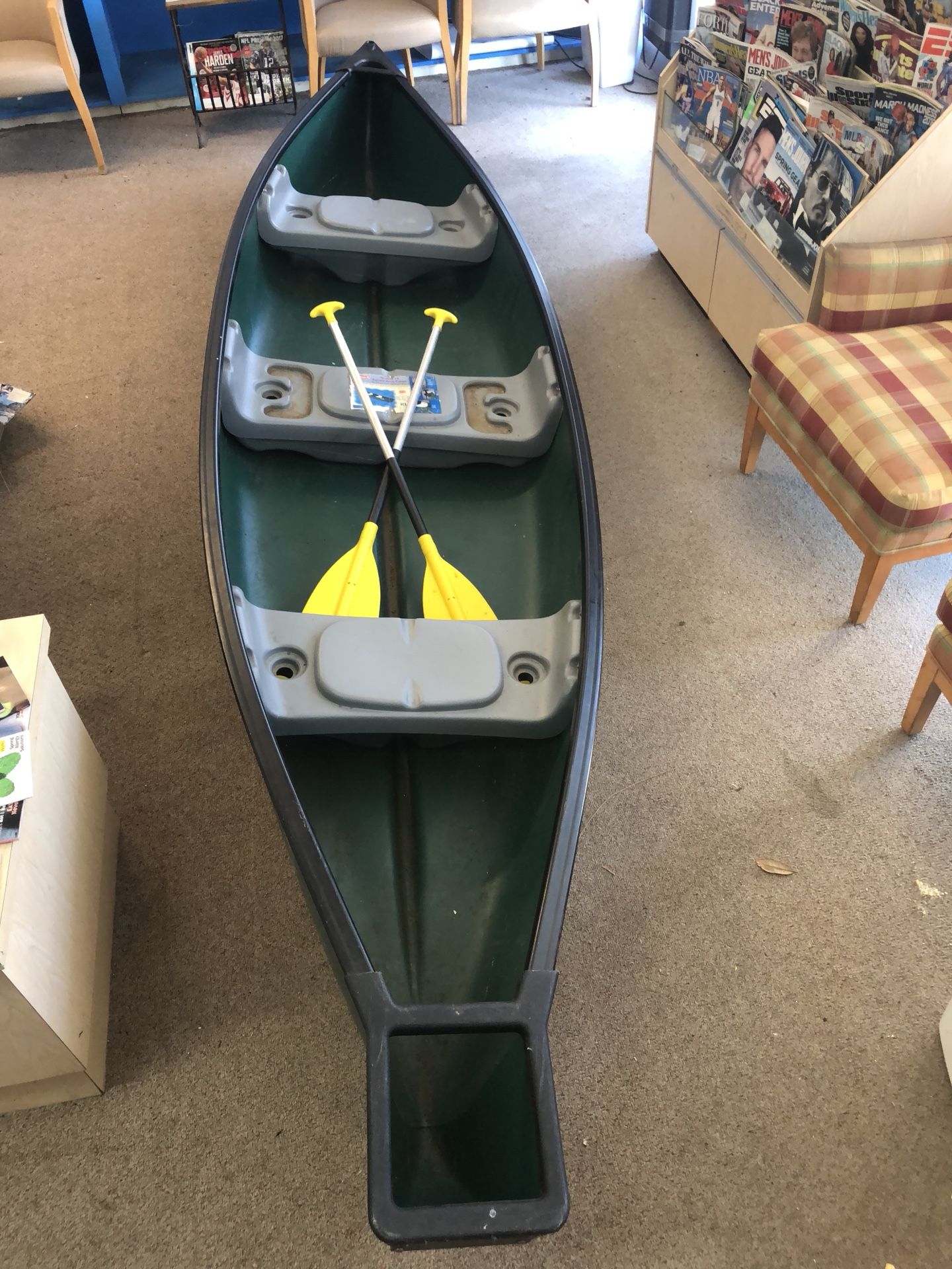 coleman scanoe 14 square back canoe. With 2 oars . Gently used . 250 ...