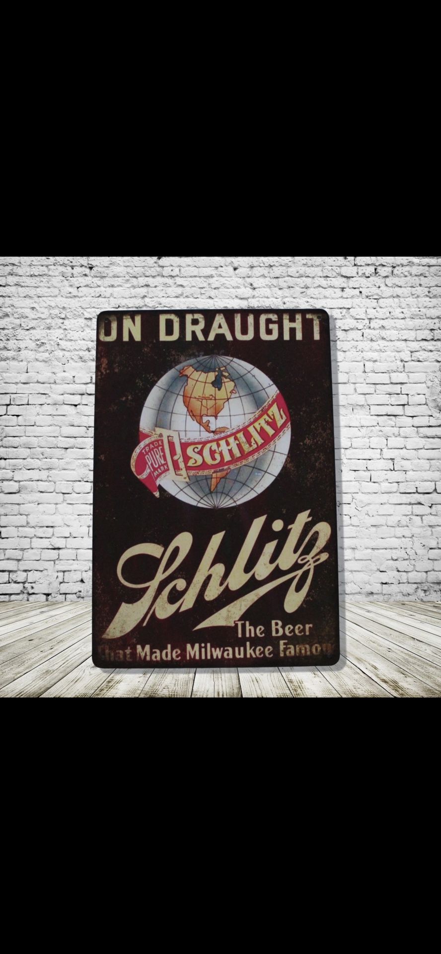 Schlitz Vintage Style Antique Collectible Tin Metal Sign Wall Decor for ...