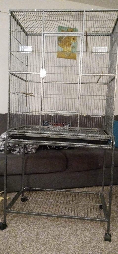 Parakeet Finch birdcage flight nesting cage on stand for Sale in Des ...