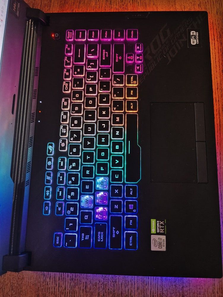 Gaming laptop Asus ROG Strix G512L Intel I7 Nvidia RTX Wrap around RGB ...