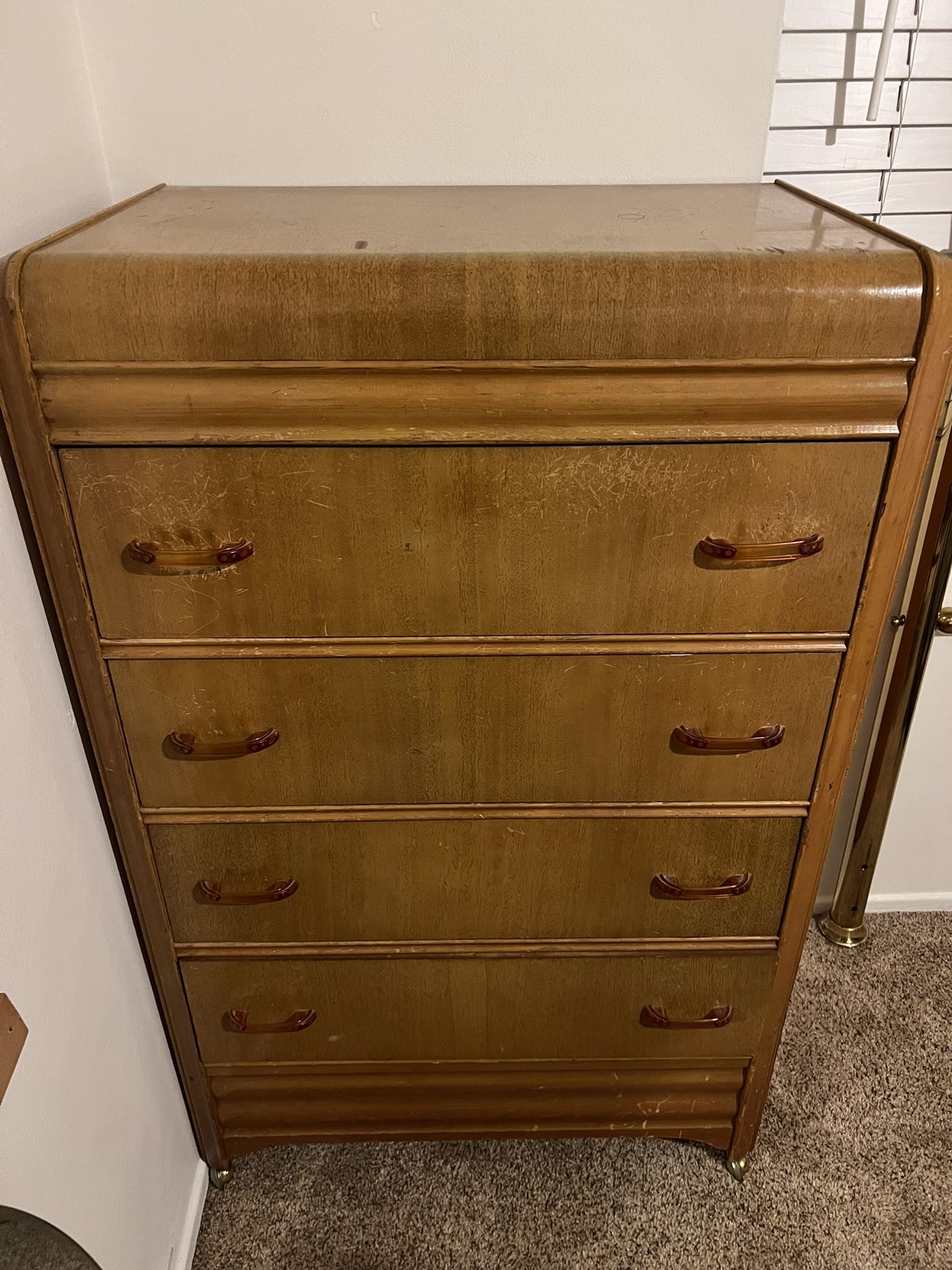 Vintage Art Deco Waterfall Front Dresser Wardrobe Bureau for Sale in ...