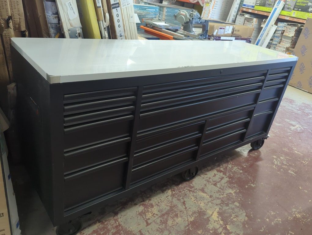 Tool Storage 84 in. W x 24 in. D Heavy Duty Mobile Workbench Tool Chest ...