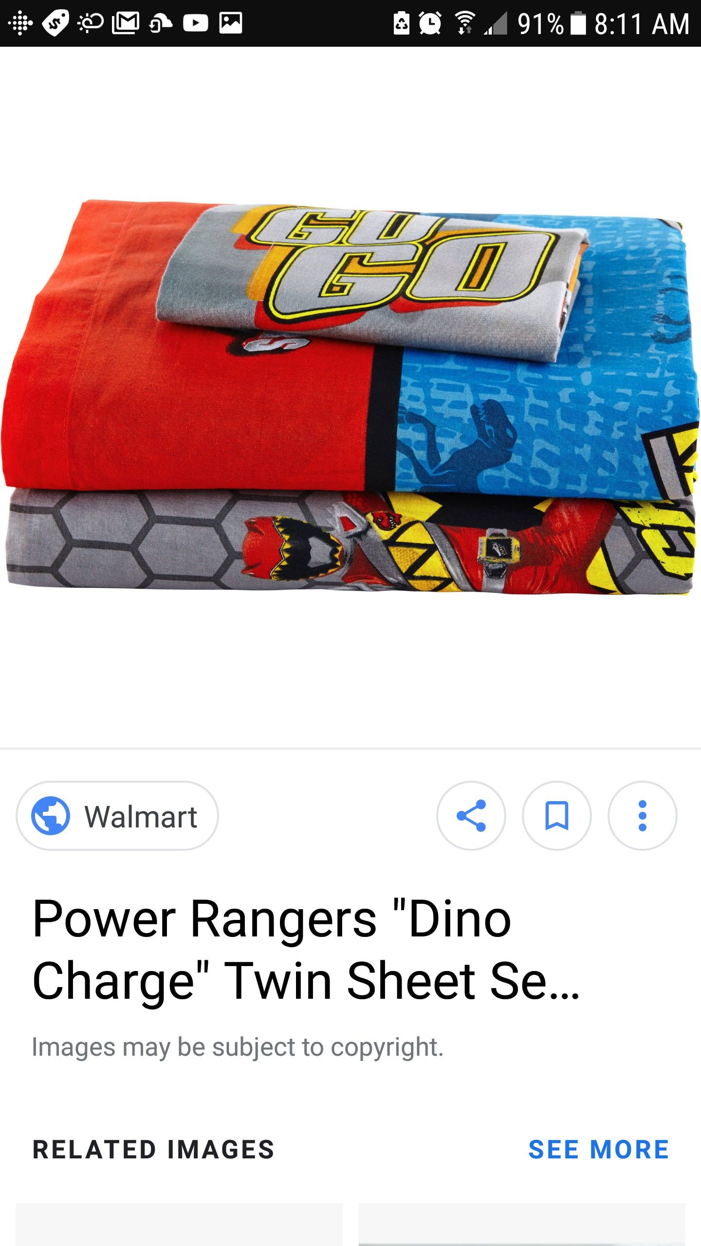 Power Ranger Twin Sheets