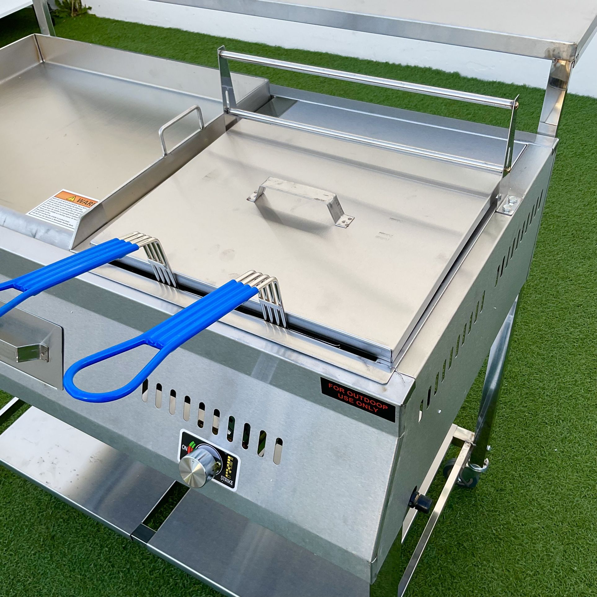 Taco Cart Catering Cart Stainless Steel Griddle + Double Basket Deep ...