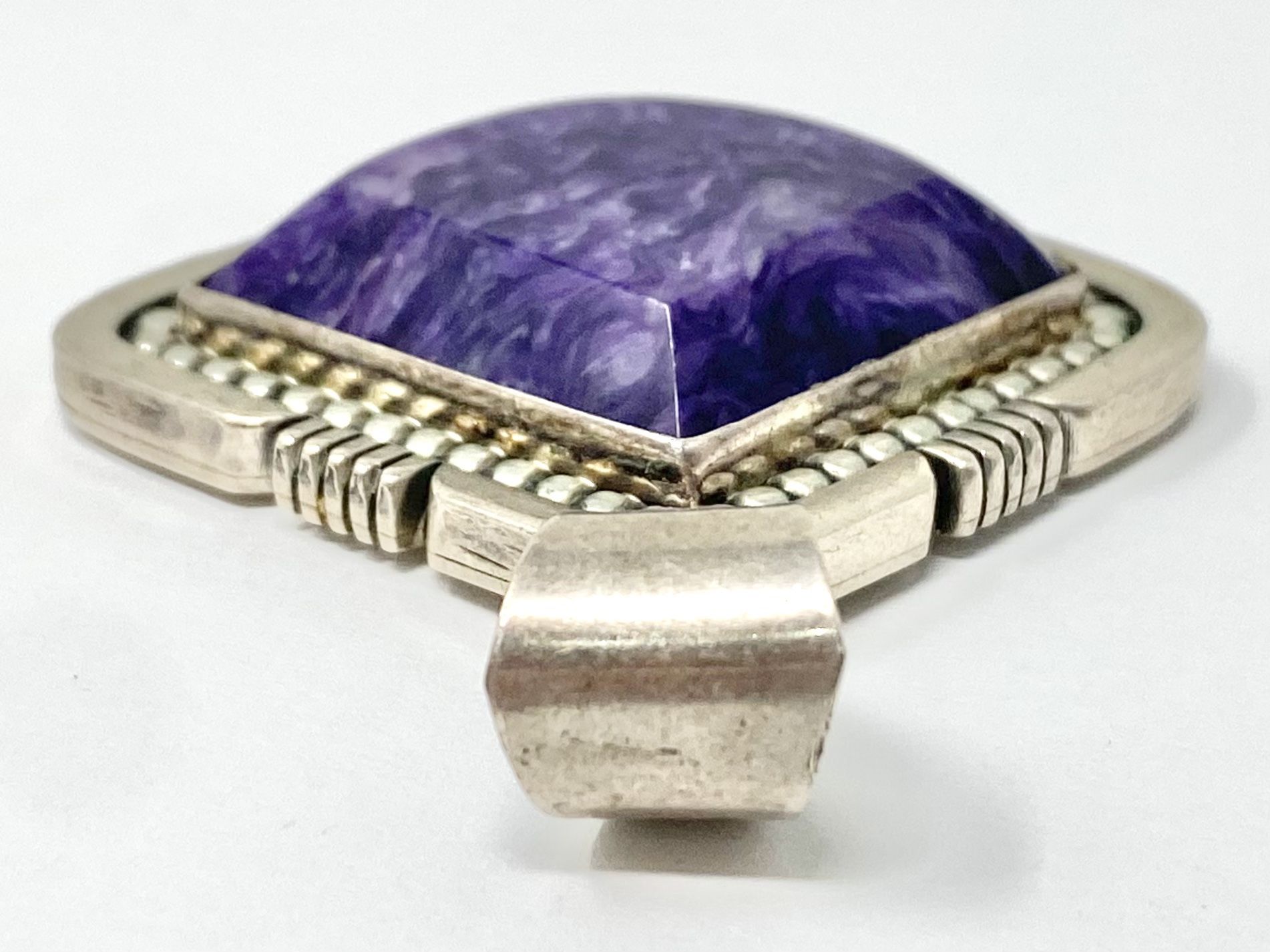KB Signed Native American Tribal Purple Charoite Sterling Silver ...