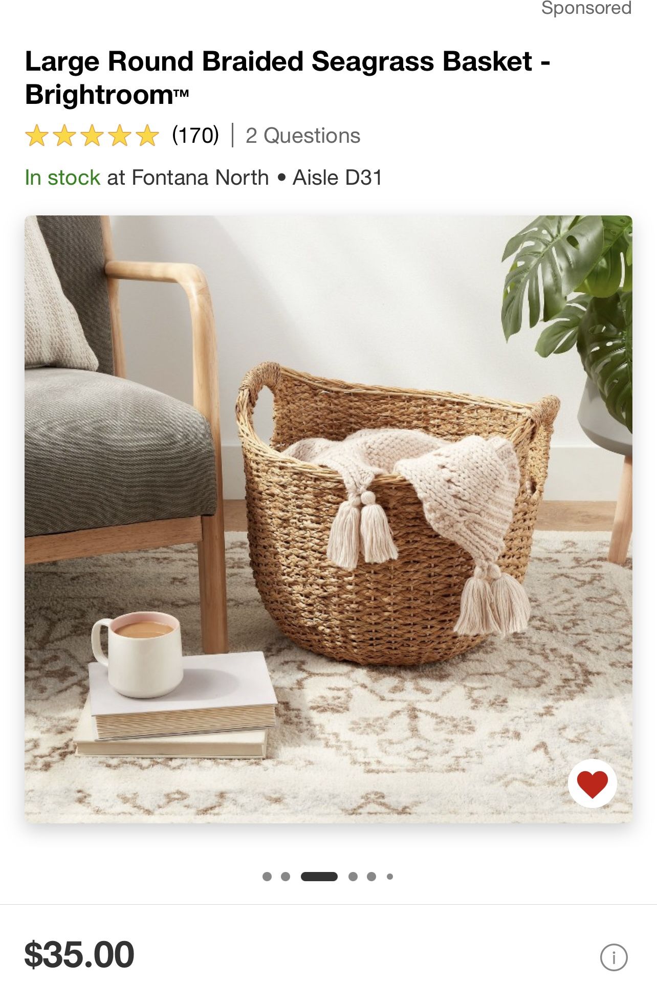 Home Decor Large Target Woven Round Basket for Sale in Fontana, CA ...