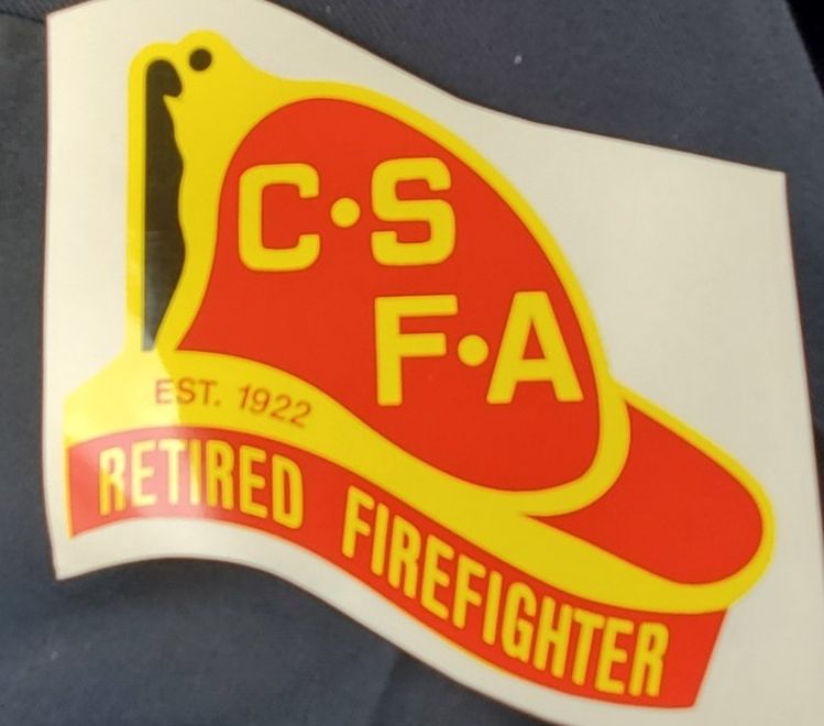 CSFA RETIRED FIRE HELMET FIRE FIGHTER CAPTAIN ENGINEER BATTALION CHIEF ...