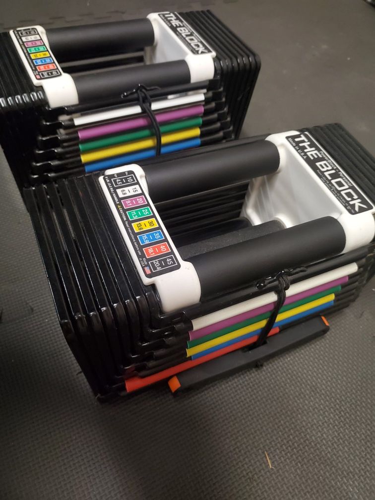 Powerblock the personal block from 10 to 45lbs each dumbbell for Sale ...