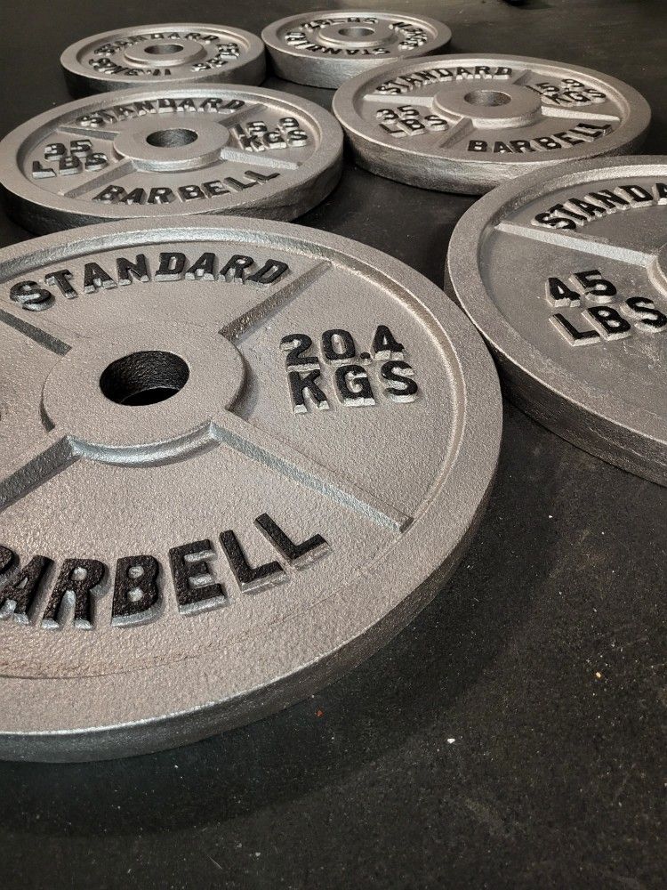 Weight (Rare) Standard Barbell Olympic Plates #210lbs for Sale in San ...
