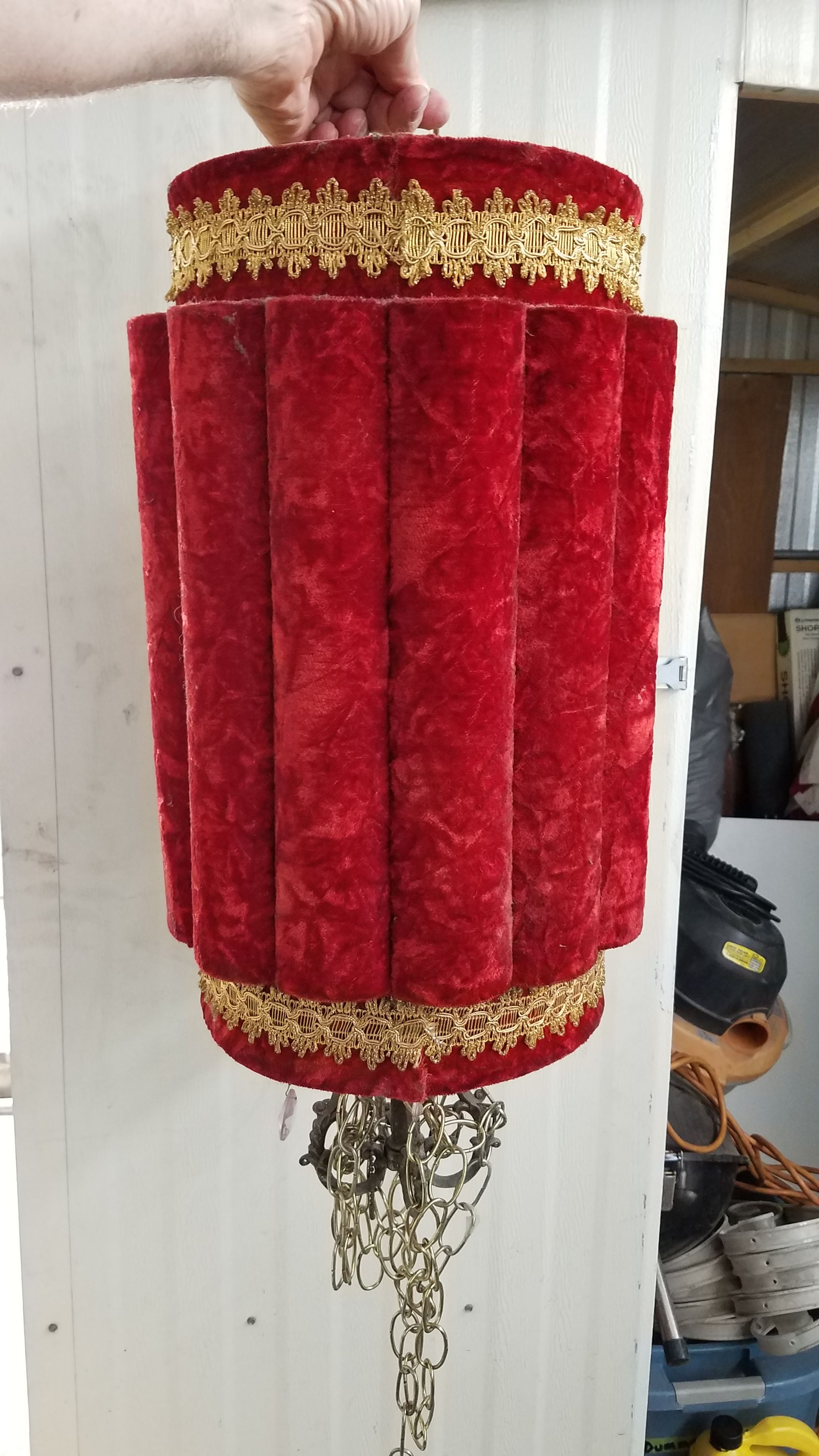 1970's Hanging red velvet lamp for Sale in La Habra Heights, CA - OfferUp