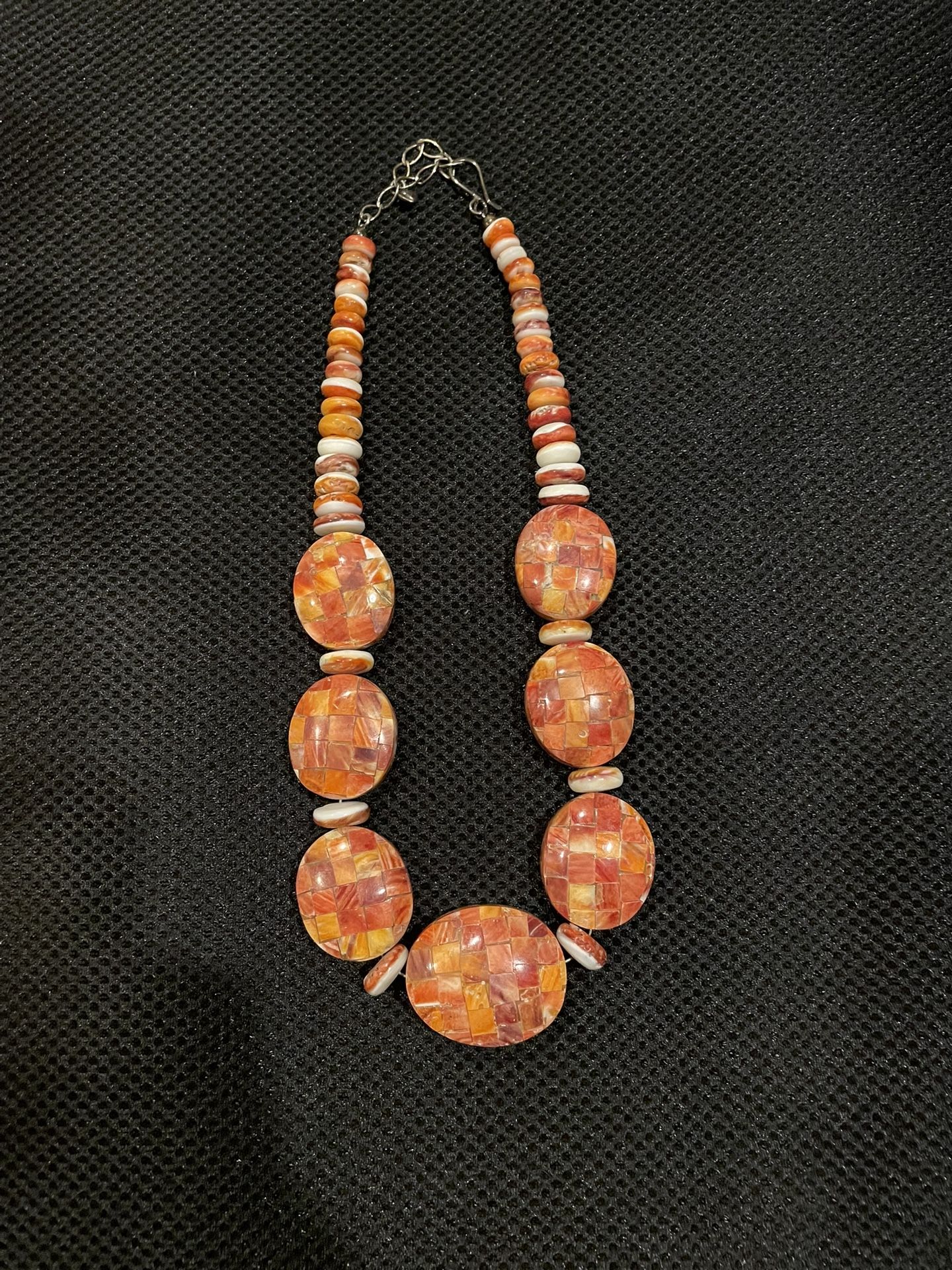 Navajo Spiny Oyster & Lions Paw Shell Heshi Beaded Necklace. for Sale ...