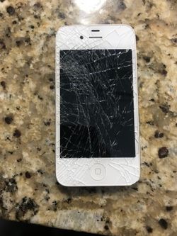 Broken White Iphone 4 Screen