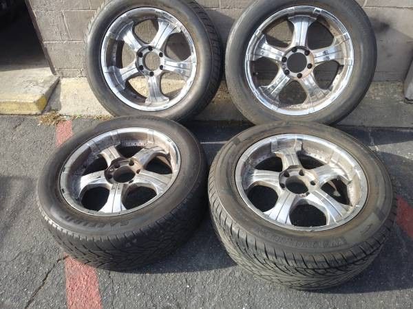 6 lug 20 inch chrome rims and tires. Chevy, Toyota, Nissan, more for ...