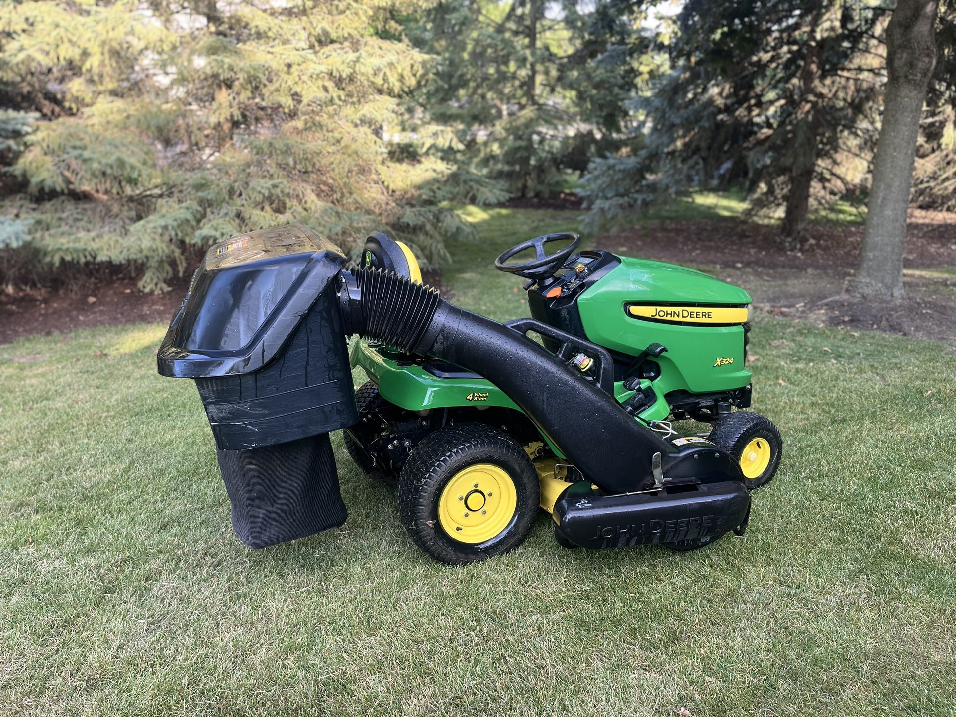 John Deere X324 All Wheel Steer Riding Lawn Mower With 48 In Deck And ...