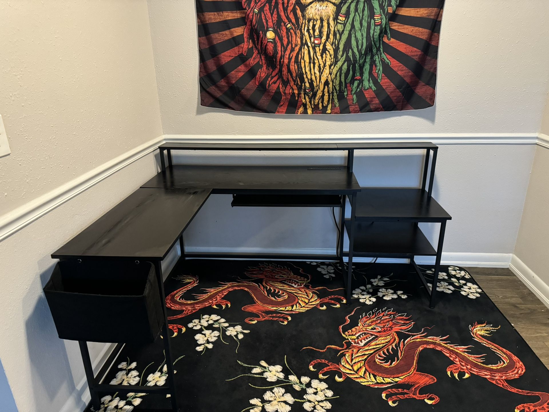 Black L Shaped Desk for Sale; taking offers! MUST GO ASAP! Due To ...