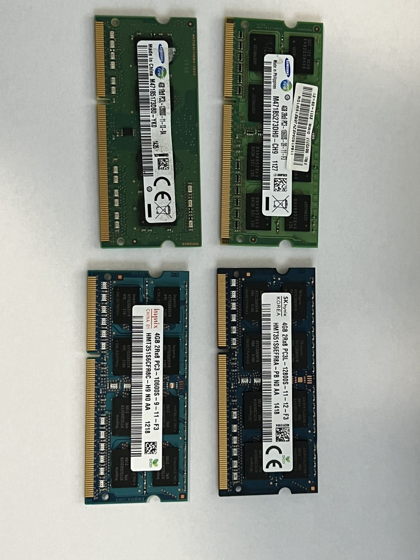 DDR3 Laptop RAM (4) 4GB (16GB) for Sale in Los Angeles, CA - OfferUp