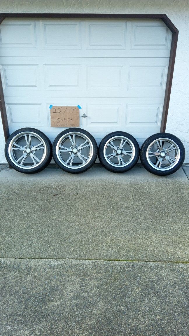 RIDDLER 5x4.75 Lug Partern 20"/17" staggered WHEELS & TIRES - BRAND NEW ...