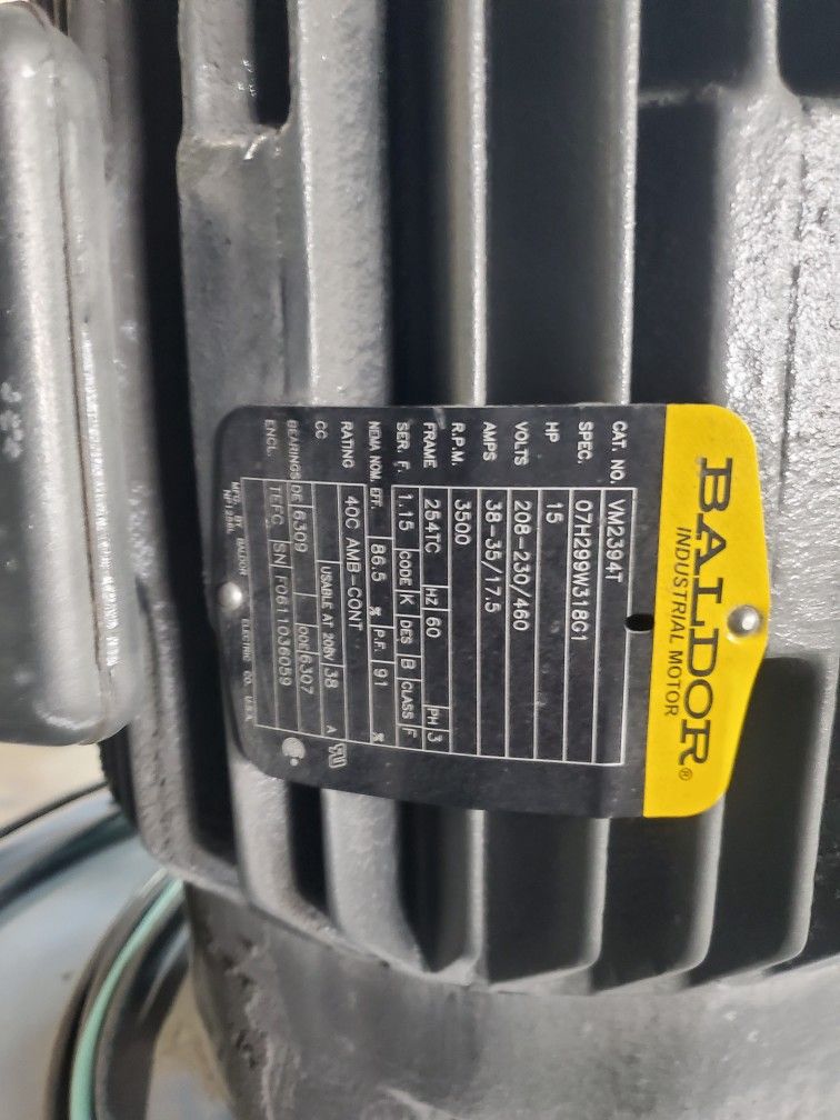 15 HP Baldor Motor (1of 2) $750 Ea. for Sale in Elgin, IL - OfferUp