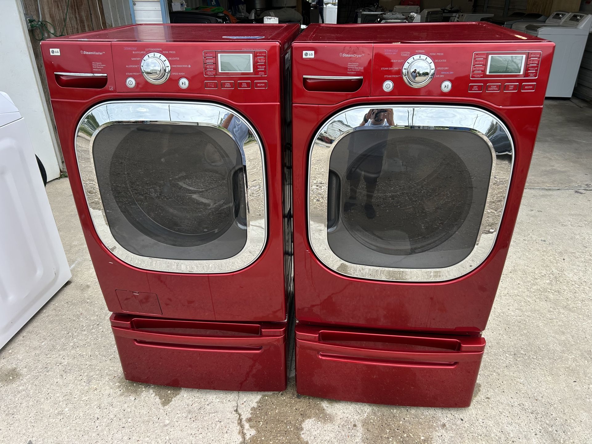 Red LG FrontLoad Washer And Electric Dryer for Sale in Houston, TX ...