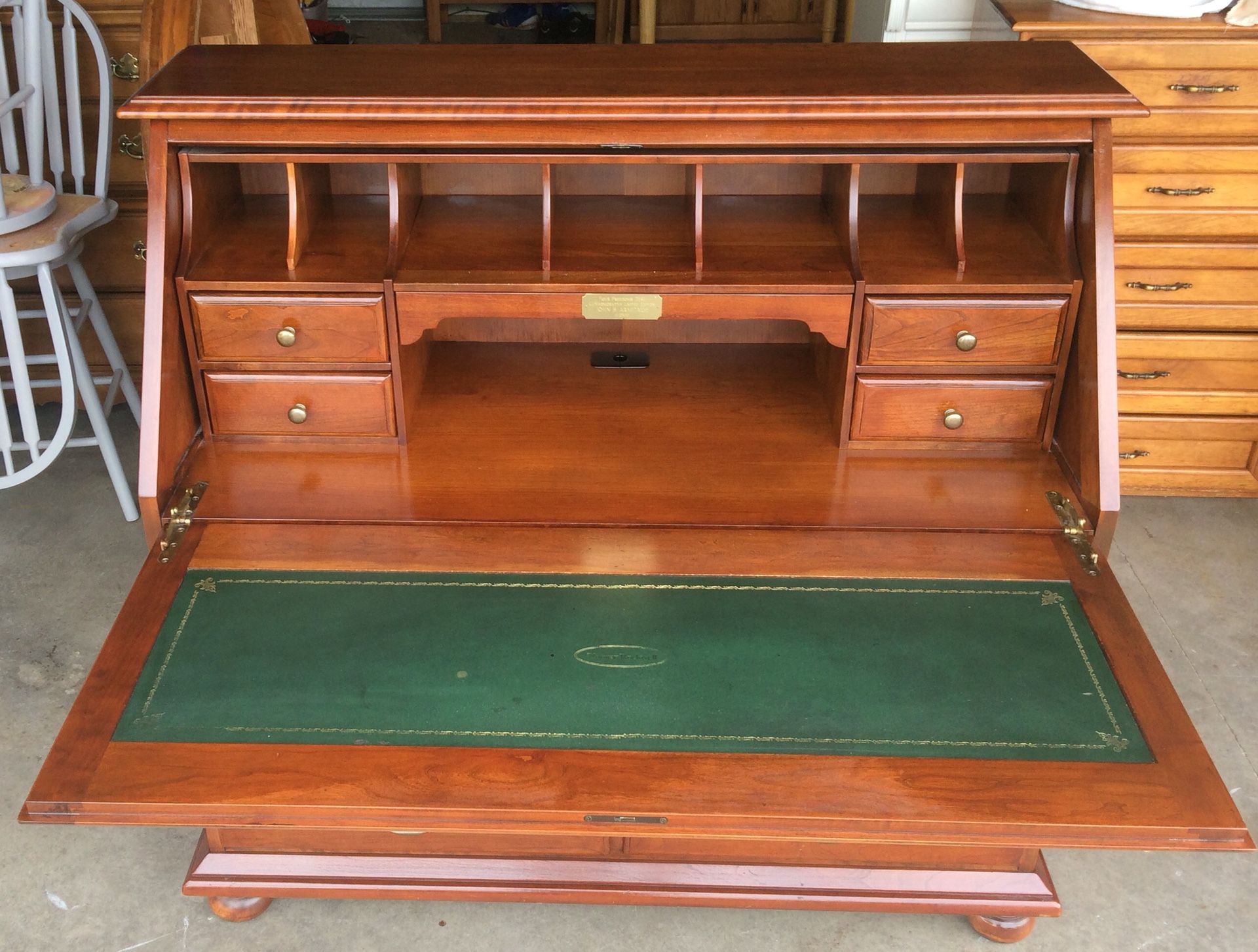 Norman Rockwell 4 Freedoms Solid Cherry Secretary’s Desk by Stanley for ...