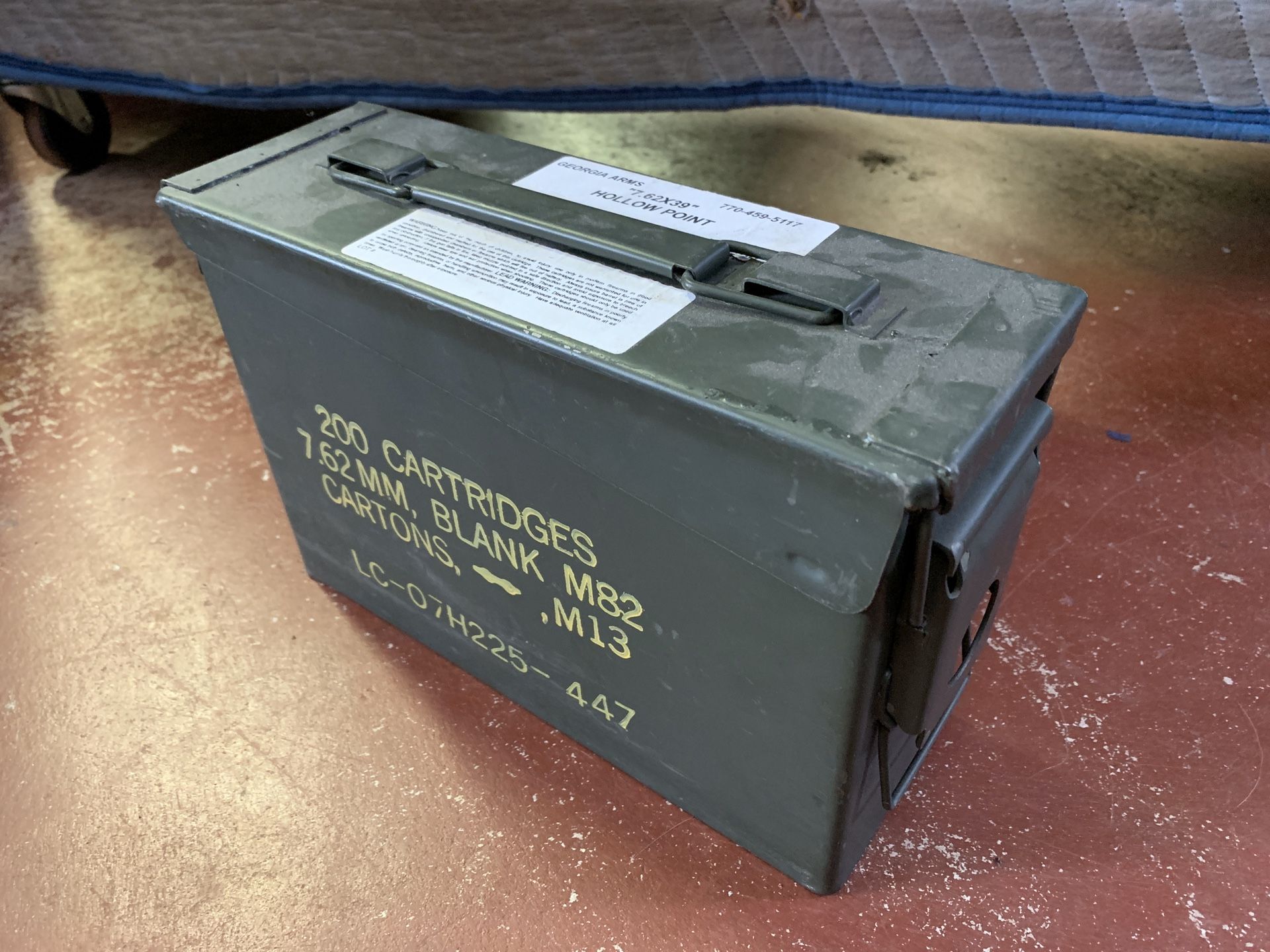 EMPTY Small Latched Metal Ammunition Box - Army Bullet Box - EMPTY ...
