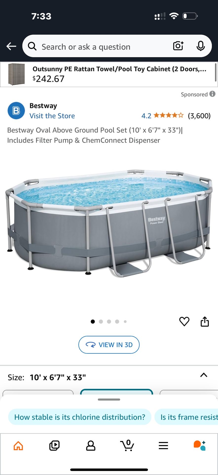 Bestway Above Ground Pool 10x6’7x33 for Sale in Fullerton, CA - OfferUp