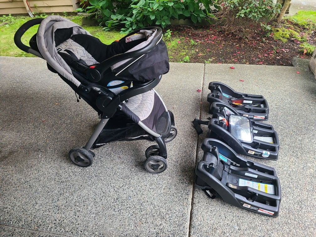Graco Double & Single Stroller w/ Carseat & Bases for Sale in Everett ...
