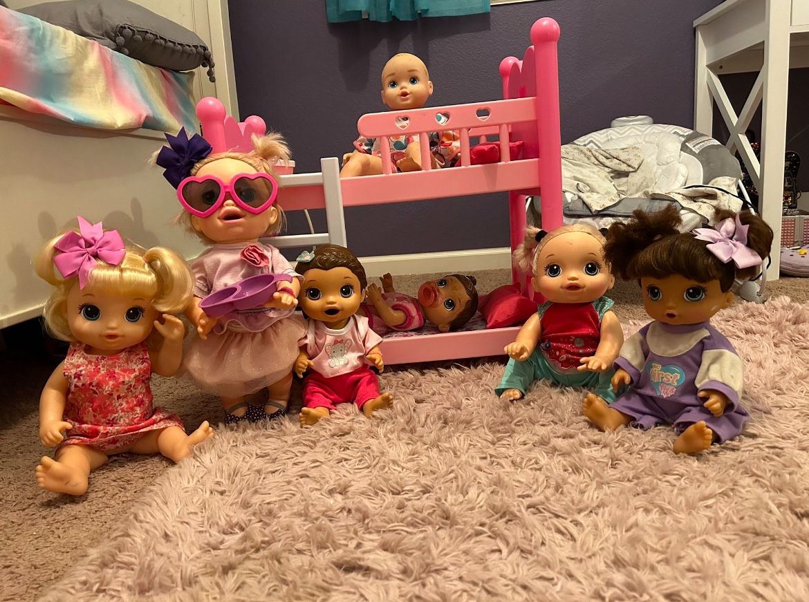 Baby Alive Dolls, Crib Was Sold - 2 Plastic Brunettes Not For Sale for ...