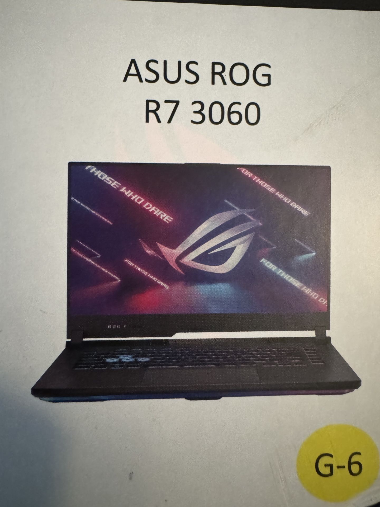 ASUS ROG R7 3060 Gaming Laptop for Sale in Quartz Hill, CA - OfferUp