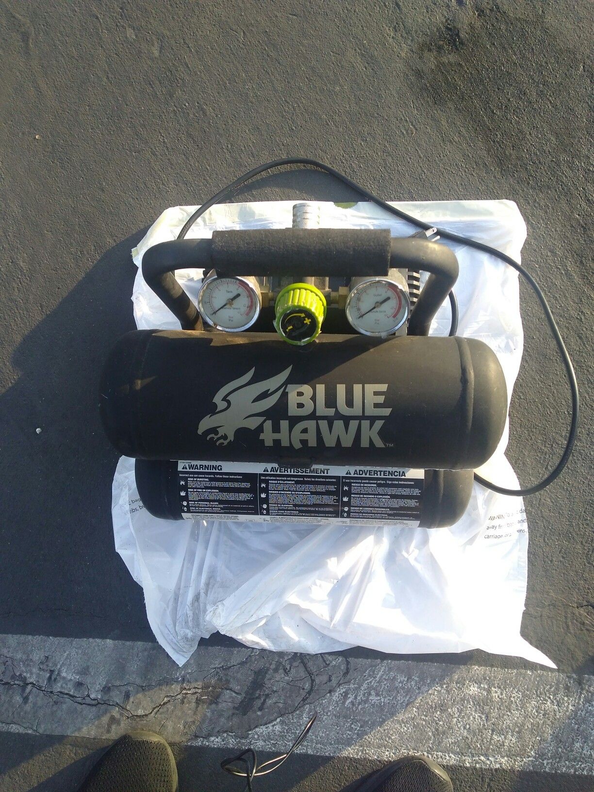 Blue Hawk Electric Air Compressor - Portable Compressor - 2-Gallon 125 ...