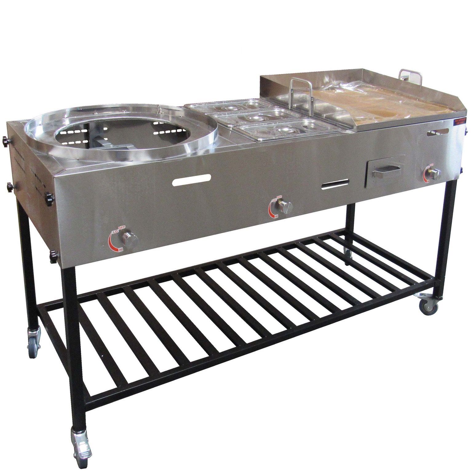 New flat grill with steam food warmers and comal included outdoor ...