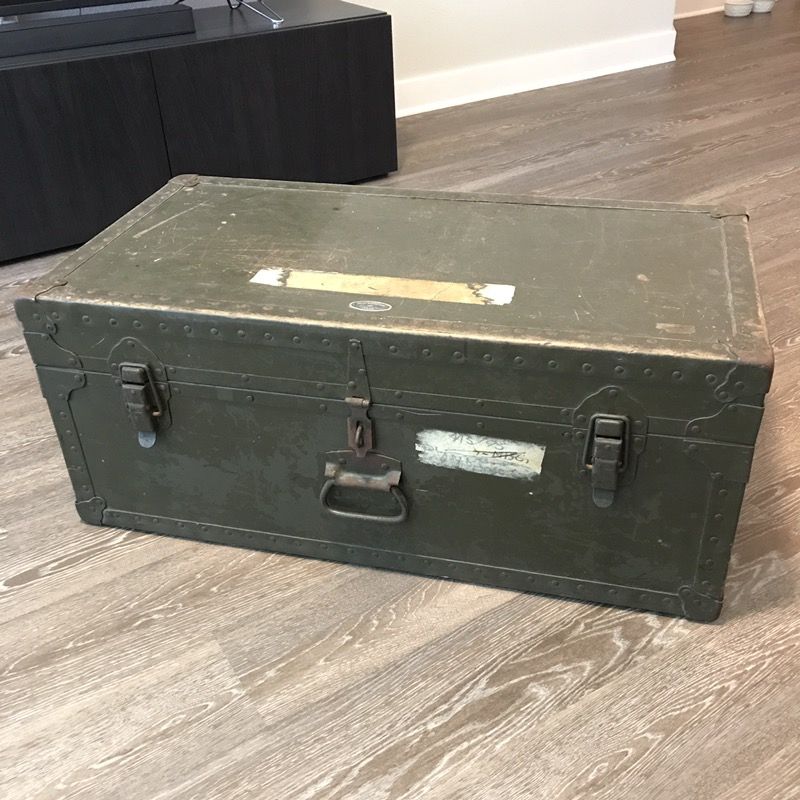 WW2 RARE ANTIQUE! 1948 PURVES MANUFACTURING CORP 1948 MILITARY TRUNK ...