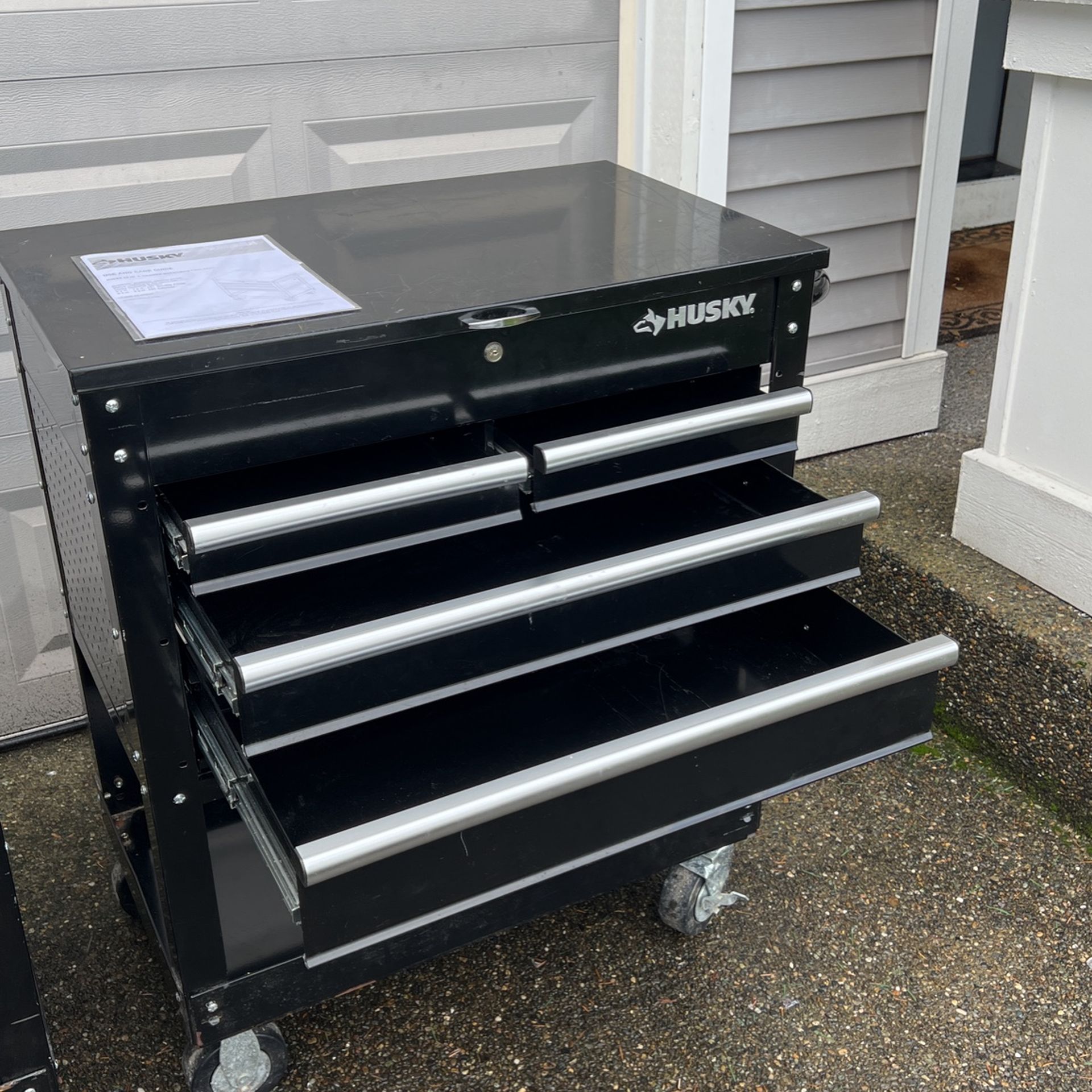 Two Husky Rolling Tool Cart 4 Drawer Cart On Casters Tool Chest for ...