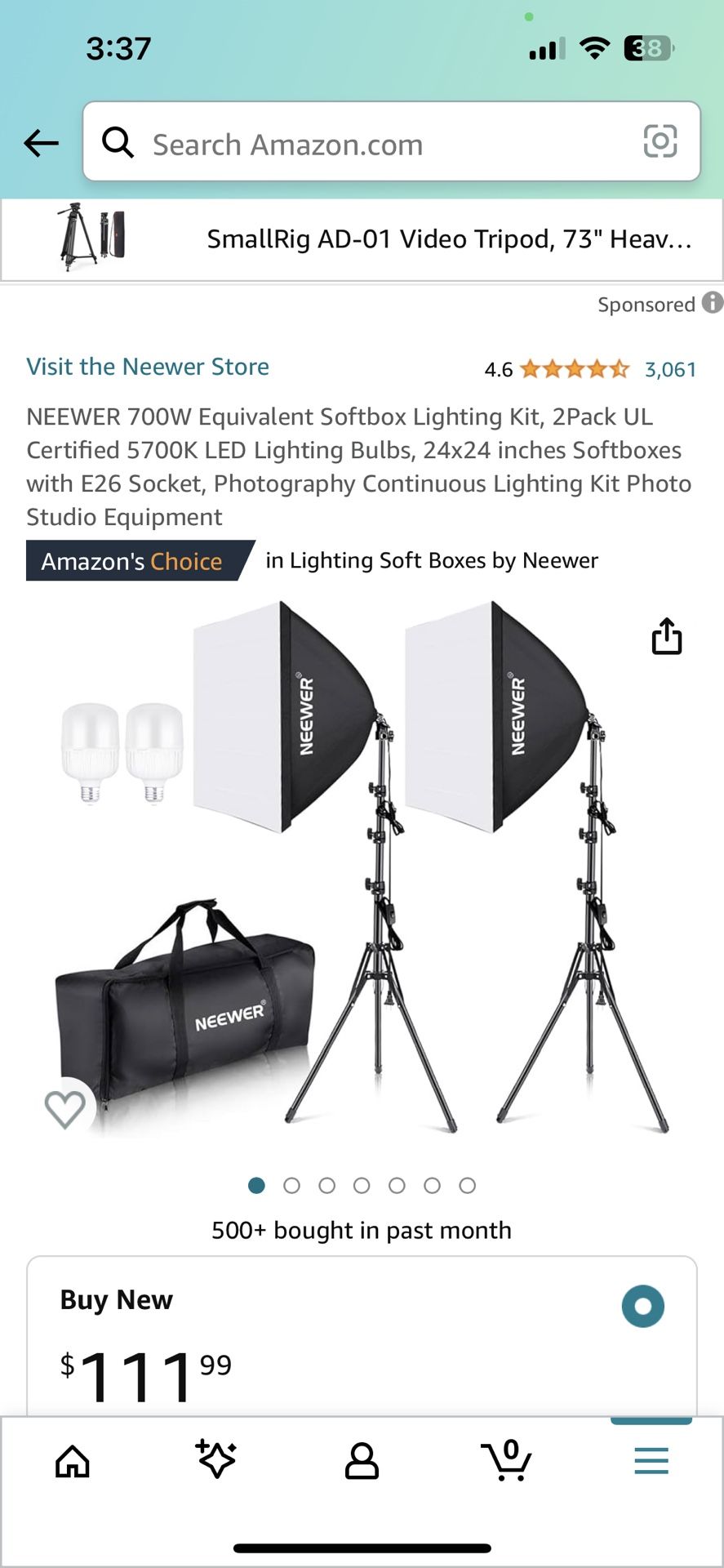 NEEWER 700W Equivalent Softbox Lighting Kit, 2Pack UL Certified 5700K ...