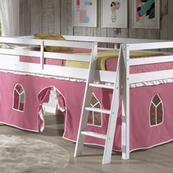 Gladwin Twin Solid Brazilian Pine Wood Junior Loft Bed With Interchangeable Tents for Sale in Braintree MA OfferUp