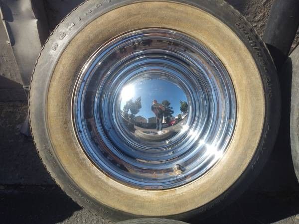 15 inch chrome baby moon rims with tires. 5 lug multi pattern. for Sale ...