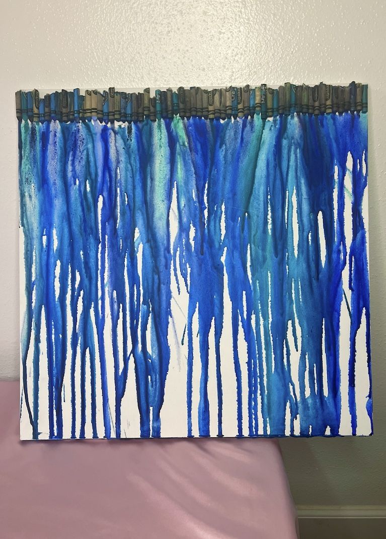 Melted Crayon Art Blue