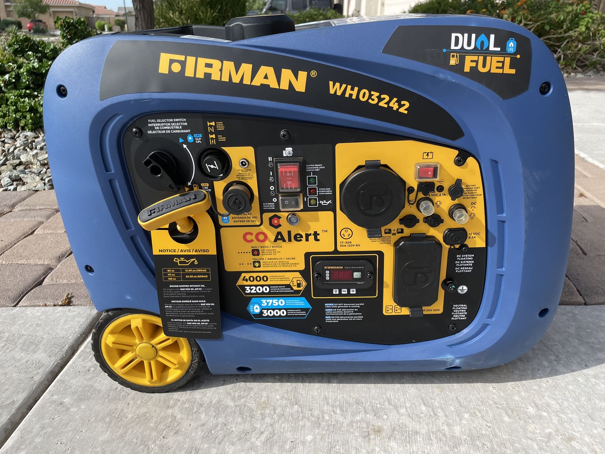 Almost New Firman 4000 Watt Dual Fuel Inverter Generator for Sale in ...