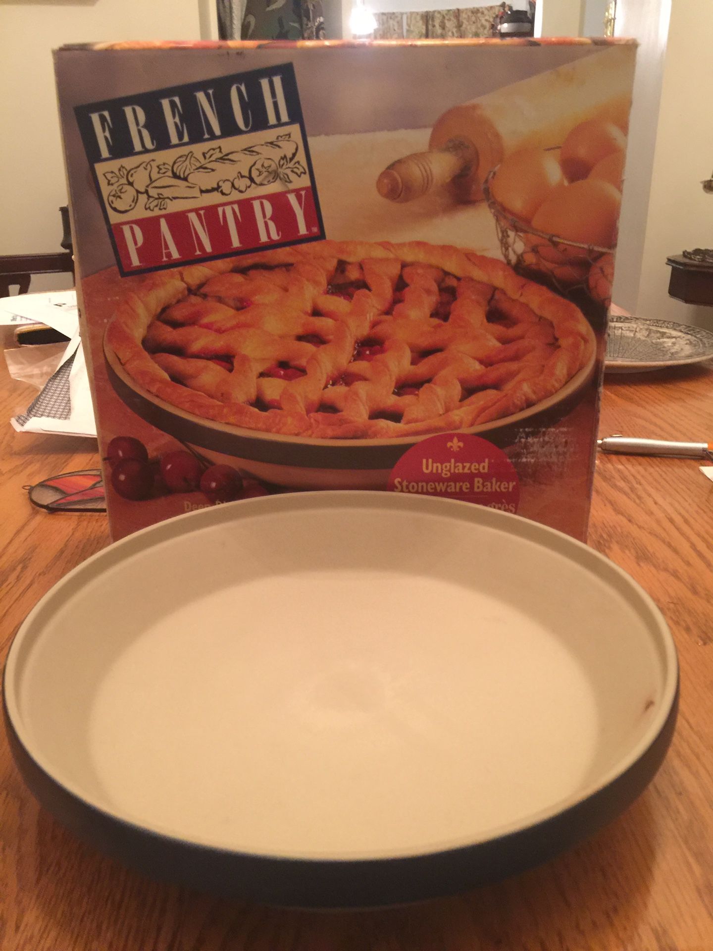 French Pantry Unglazed Stoneware Pie Baking Dish For Sale In Aberdeen french-pantry-unglazed-stoneware-pie-baking-dish-for-sale-in-aberdeen