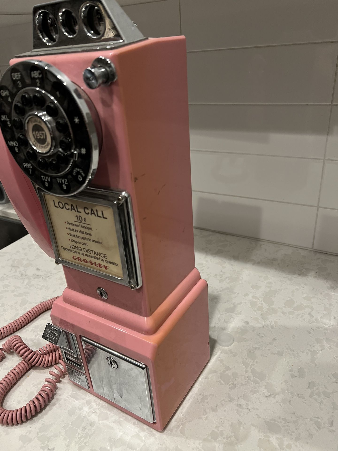 Antique Telephone - Pink Rotary Dial Landline Phone Model Vintage Pink ...