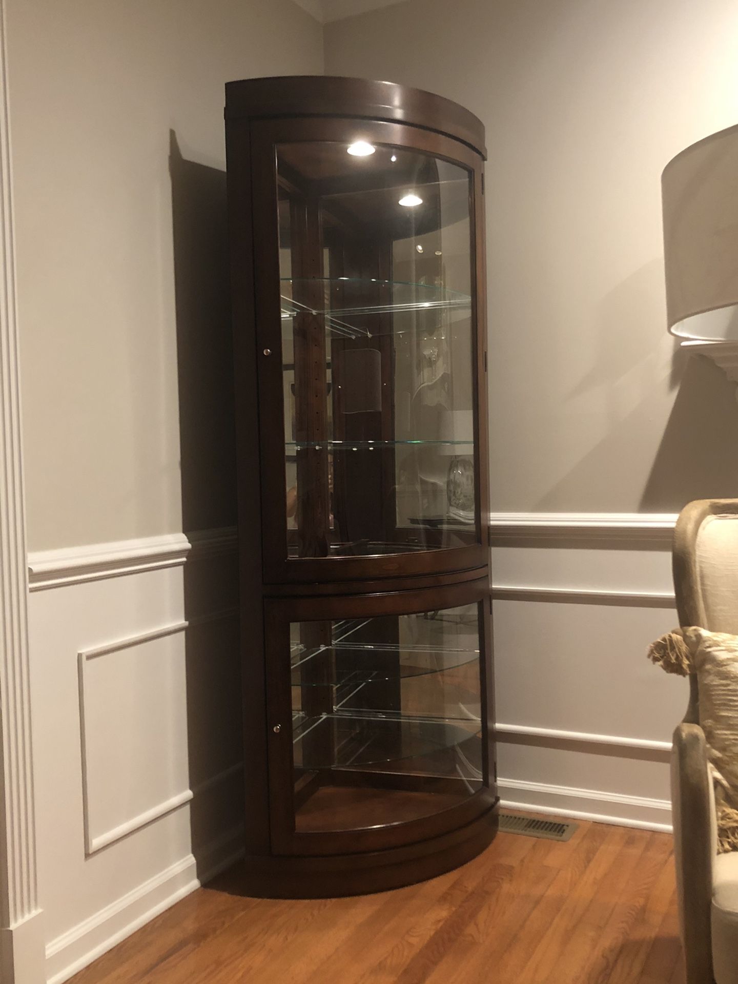Contemporary Curved Corner Curio Cabinet for Sale in Millstone, NJ ...