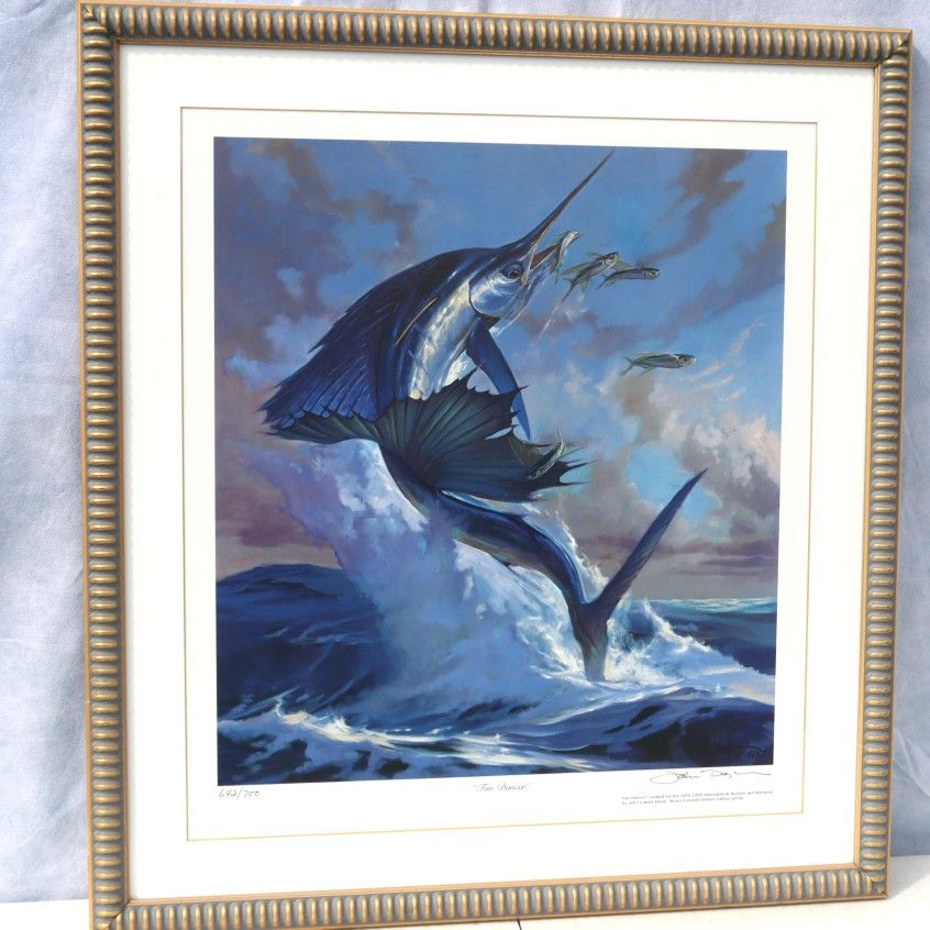 John Carroll Doyle Framed Art for IGFA "Fan Dancer" Billfish Marlin ...